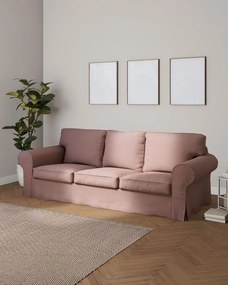 Potah na pohovku IKEA Ektorp 3-místná rozkládací, NOVÝ MODEL 2013 barva růžová látka pletený vzor