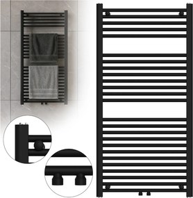 BPS-koupelny Koupelnový radiátor HYD-COR-BL-1 60x120 cm, černý