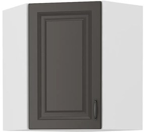 Rohová horní kuchyňská skříňka Sheila GR 58 x 58 GN 72 1F (bílá + grafit). 1040946