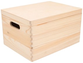 ČistéDřevo Dřevěný box s víkem 40 x 30 x 23 cm