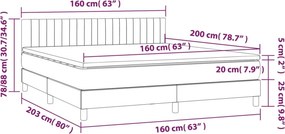 Box spring postel s matrací světle šedá 160x200 cm samet 3141431