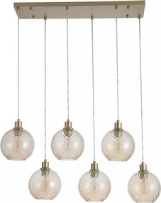 Searchlight 44520-6CP Závěsné svítidlo RADIANCE CHAMPAGNE optické sklo