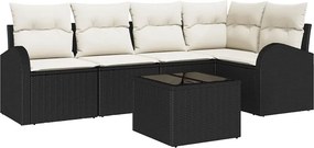 Set pohovek s polštářem Černá Polyester 3346047
