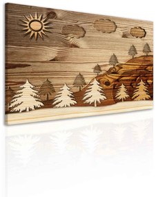 Obraz krajina ze dřeva Velikost (šířka x výška): 80x60 cm