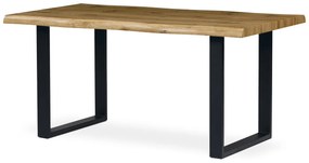 Jídelní stůl, 160x90x77 cm, MDF deska, 3D dekor divoký dub, kov, černý lak - HT-865 OAK