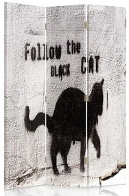 Ozdobný paraván Street Art Cat Graffiti - 110x170 cm, třídílný, obustranný paraván 360°