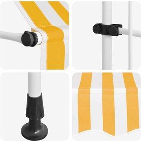 Ručně zatahovací markýza 100 cm oranžovo-bílé pruhy 145831