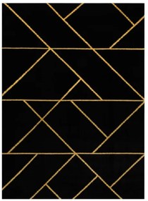 Dywany Łuszczów, Kusový koberec Emerald geometric 1012 black and gold, 180x270, černá, chodba / předsíň