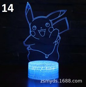 Pokemon Pikachu 3D lampa se změnou barvy Balení: s dálkovým ovladačem, Varianta: 14