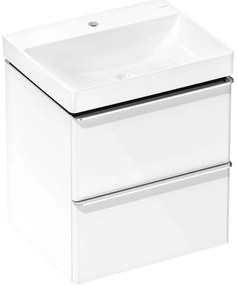 Hansgrohe Xelu Q - Skříňka s umyvadlem, 63x58x50 cm, 2 zásuvky, lesklá bílá/chrom 54371000