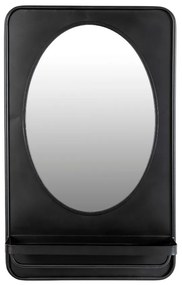 White Label Černé kovové závěsné zrcadlo WLL Pascal M
