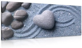 Obraz srdce z kamene na písečném pozadí Varianta: 120x60