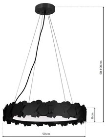 LED Lustr na lanku SOHO 1xLED/24W/230V černá