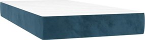 Box spring postel s matrací tmavě modrá 100x200 cm samet 3137771