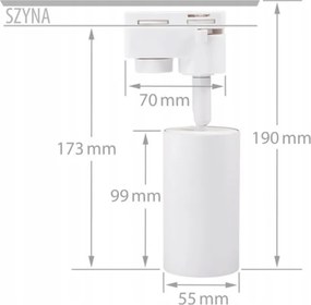 LED lišta 2m + 4x GU10 bodové světlo - sada