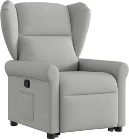 Zvedací polohovací křeslo obláčkově šedé textil 3303383