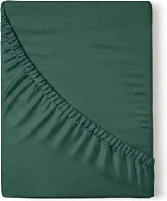 Kvalitex Saténové prostěradlo s gumou tmavě zelené 100x200cm