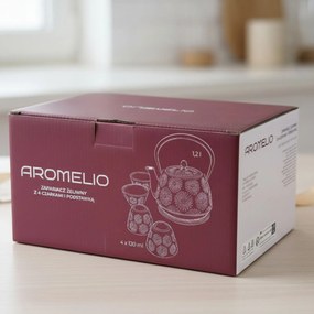 Litinová konvice s šálky a podstavcem KOGA, 1200 ml, šedá