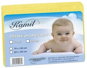 Bellatex Dětské froté prostěradlo, žlutá, 60 x 120 cm