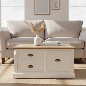 Bílý konferenční stolek v dekoru jedle 90x90 cm Hardwick – Premier Housewares