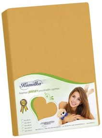 Bellatex Prostěradlo jersey hořčicová rozměr 90x200 cm