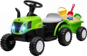 AIYAPLAY elektrický dětský traktor 6 V s přívěsem, zelený