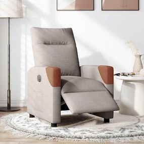 Elektrické polohovací křeslo taupe textil 3323995
