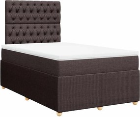 Box spring postel s matrací tmavě hnědá 120x200 cm textil 3292033