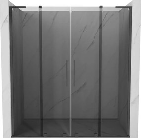 Mexen Velar L Duo, posuvné sprchové dveře do otvoru 170 cm, 8mm šedé sklo, grafit broušený, 871-170-003-42-66