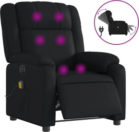 Elektrické masážní polohovací křeslo černé umělá kůže 3205143