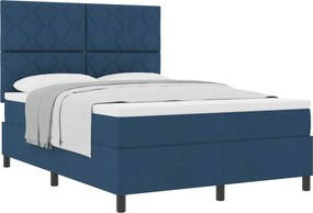 Postel s boxspringem s čelo Modrá 160 x 200 cm textil 3339482