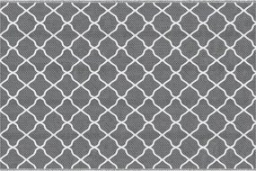 Outsunny Zahradní Koberce 182x274 cm Reverzibilní Koberec se Geometrickým Vzorem Voděodolný pro Terasu, Balkon, Patio, Kempování a Pláž Šedý a Bílý |