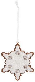 Závěsná dekorace perníková vločka Frosted Ginger - 9*1*10 cm