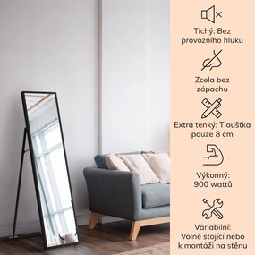 Klarstein La Palma 900, infračervený ohřívač 2 v 1, smart, 40 x 160 cm, 900 W, zrcadlová přední strana