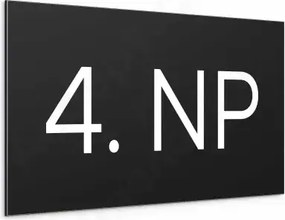 ACCEPT Označení podlaží "4. NP" - stříbrná tabulka - černý popis