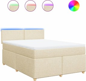 Box spring postel s matrací krémová 140x200 cm textil 3289001