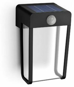Philips Shroud solární venkovní nástěnné LED svítidlo se senzorem 2,3W 2700K, černá