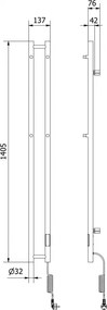 Mexen Pino, elektrické topné těleso s věšáky na ručníky 1405x137 mm, 150 W, bílá, W301-1405-137-00-20