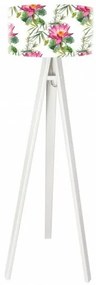 Stojací lampa Pink Lily + bílý vnitřek + bílé nohy