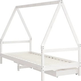 vidaXL Dětská postel se zásuvkami 80x200 cm masivní borové dřevo [834466] Barva: Černá
