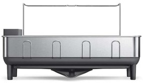 Simplehuman Kuchyňské doplňky - Odkapávač nádobí 514x566x292 mm, s držákem na skleničky, šedá/nerez KT1181