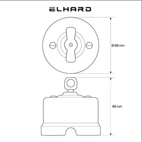Elhard Nástěnný keramický otočný vypínač č.6/č.1, bílý KN1106W