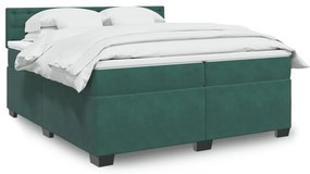 Box spring postel s matrací tmavě zelená 200x200 cm samet 3286417
