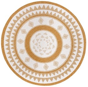 NORTHRUGS - Hanse Home koberce Kusový koberec Twin Supreme 105790 Jamaica Ochre kruh – na ven i na doma - 140x140 (průměr) kruh cm