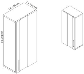 Koupelnová závěsná skříňka Porto, dub sonoma/bílá