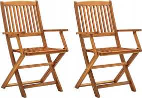 Fionshop 262844701 Skládací zahradní židle 2 ks masivní akáciové dřevo