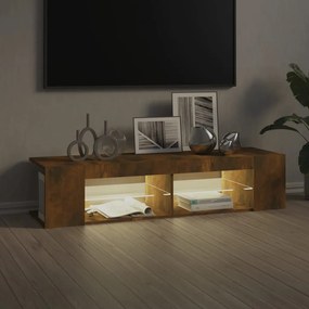 TV skříňka s LED osvětlením kouřový dub 135 x 39 x 30 cm