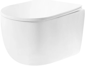 Rea Eddy, závěsná záchodová mísa Tornado Rimless 525x360x360 mm se sedátkem, REA-C6560