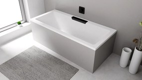 Polysan Cascata obdélníková vana 185 x 85 cm kaskáda černá akrylát bílá 73836.102