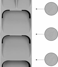 Příborník 5 přihrádek, šedý SPRINGOS HA3067
